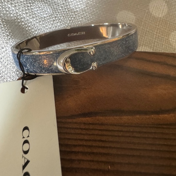 Coach | Jewelry | Coach Logo Bracelet Blue Silver Nwt | Poshmark